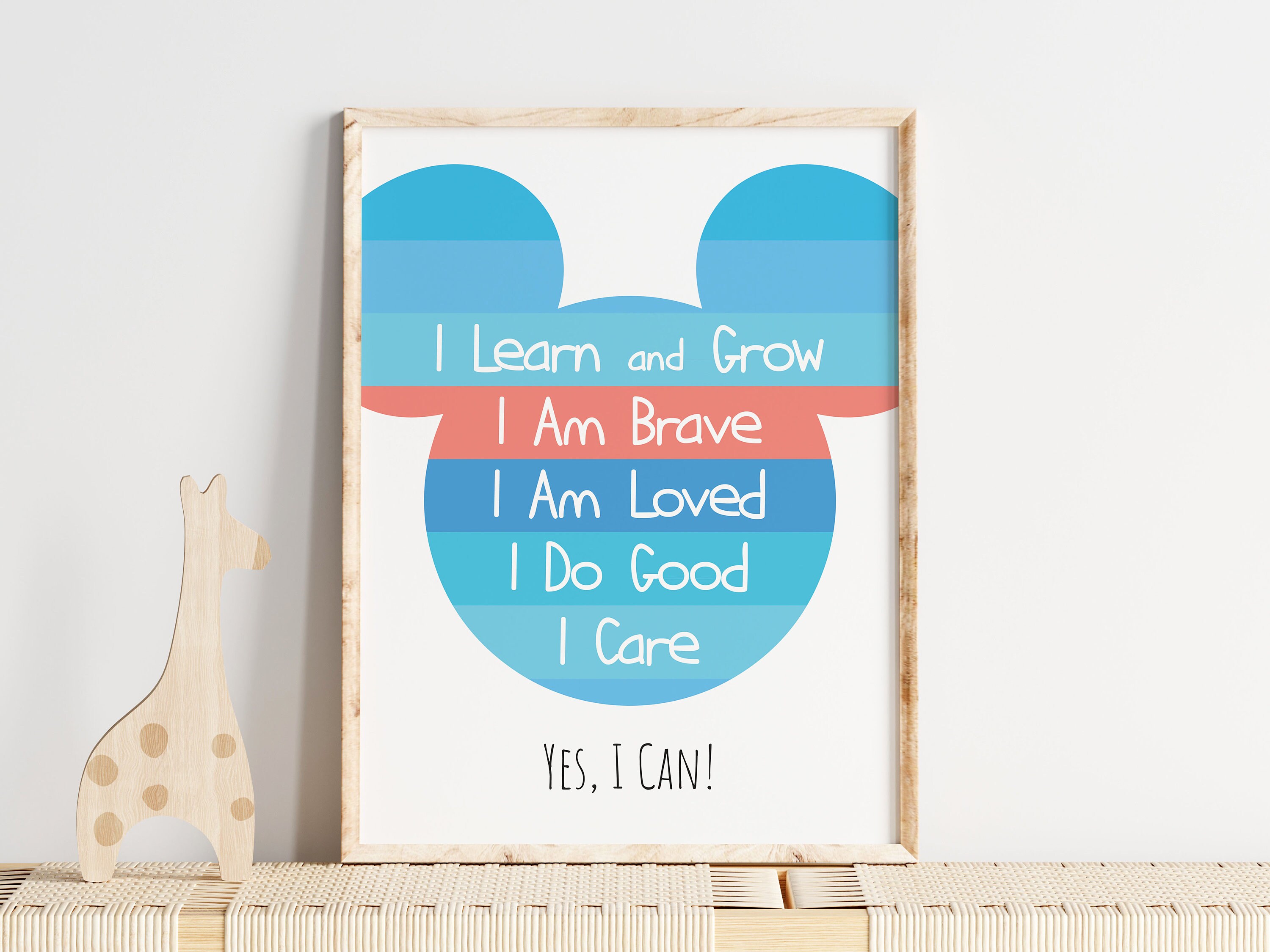 Kids Positive Affirmations, Mickey Themed Printable Poster, Playroom ...