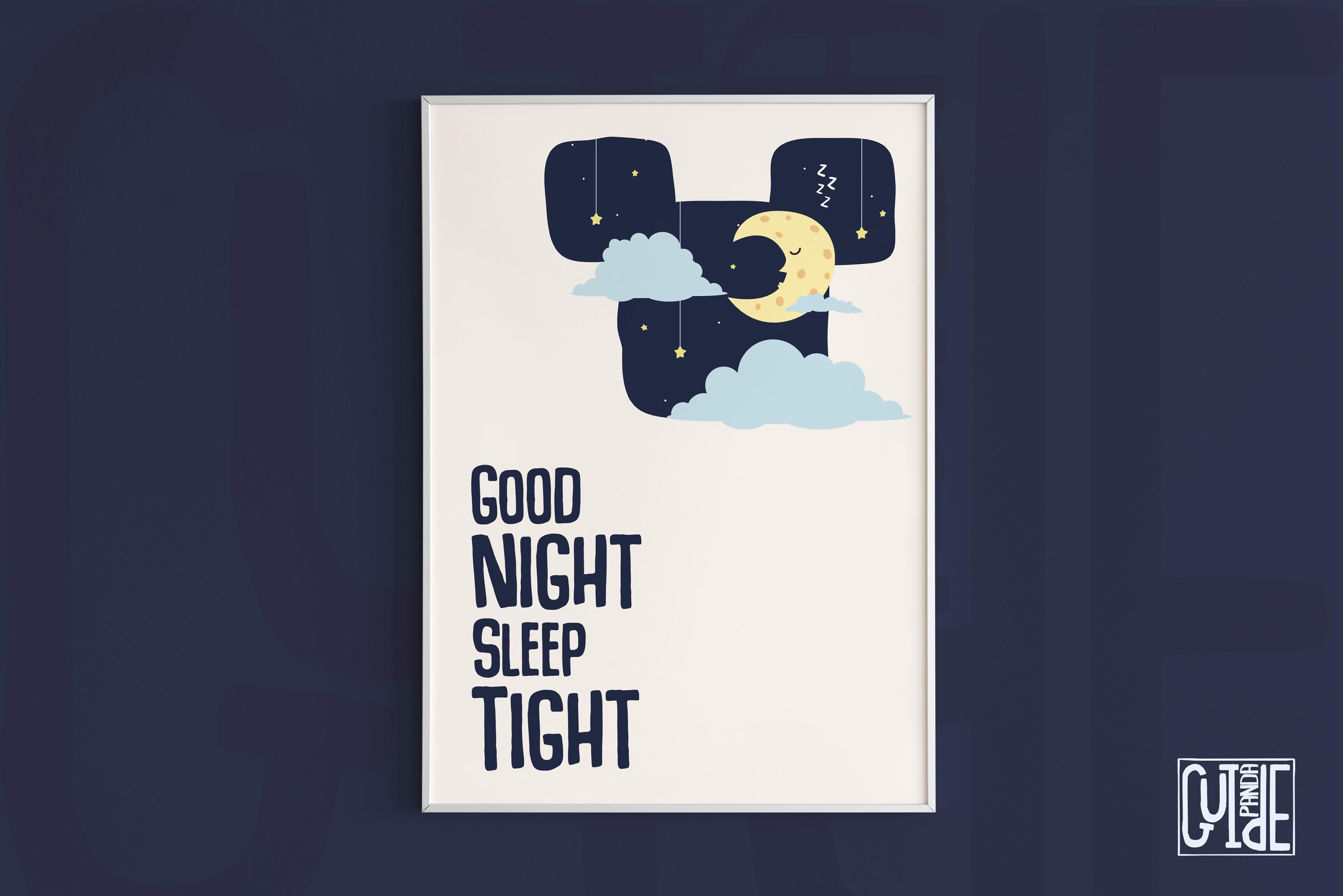 Mickey Themed Good Night Printable Poster, Nursery Wall Art, Good Night ...