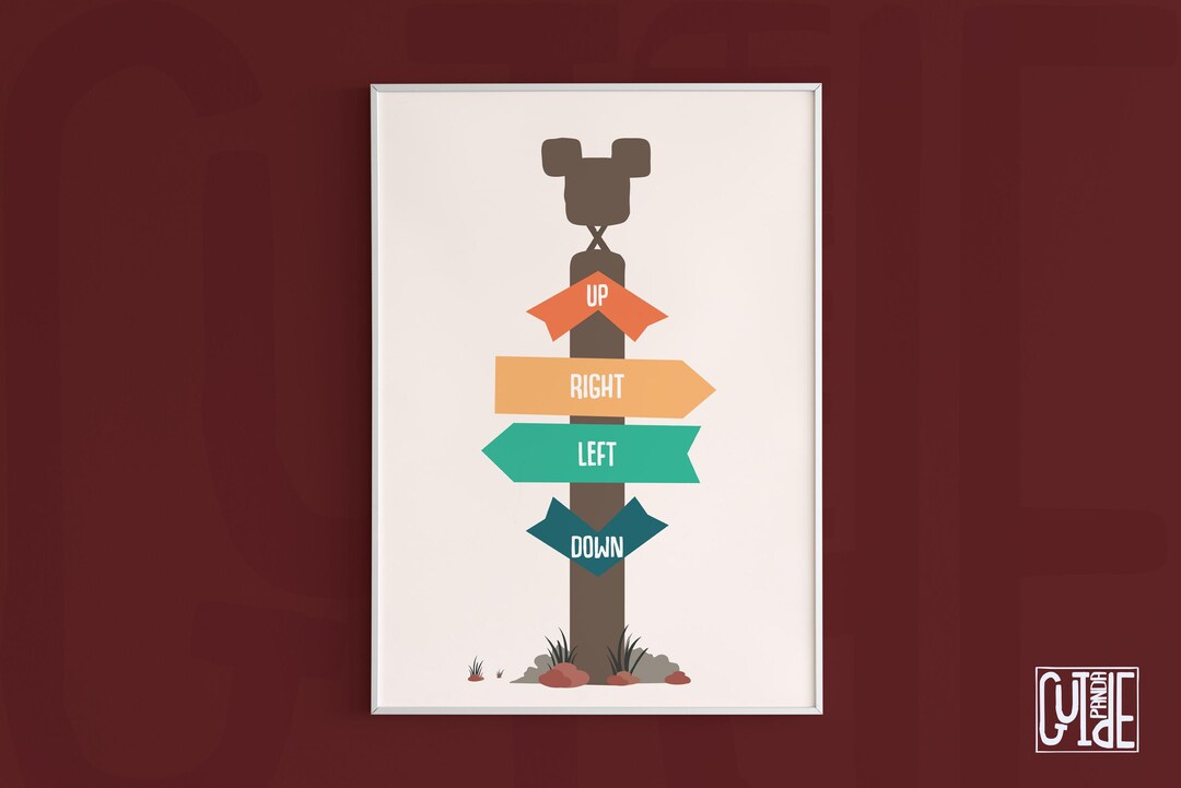Mickey Mouse Directions Print: Educational Nursery Decor (digital ...
