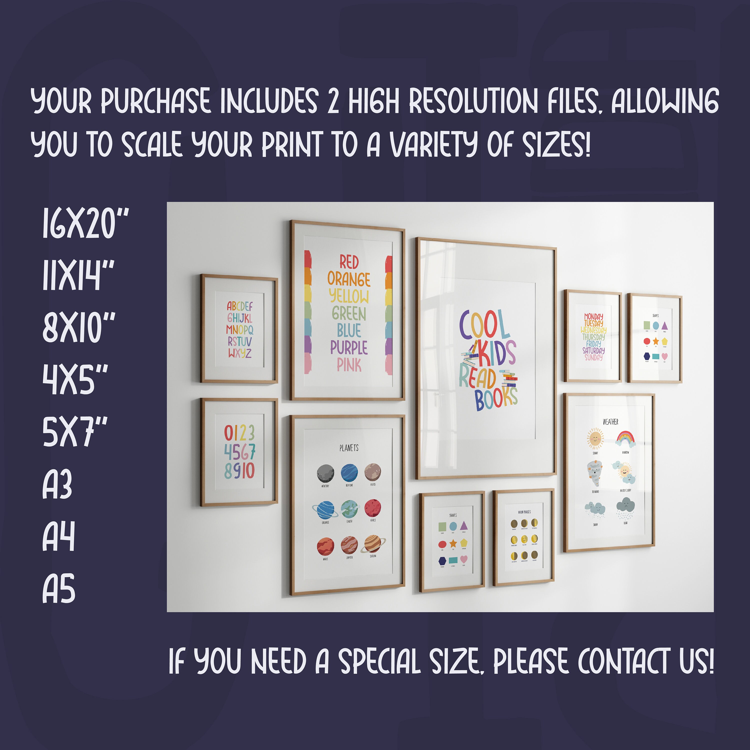 Rainbow Fellings Chart, Emotions Print, Printable Wall Art, Nursery ...