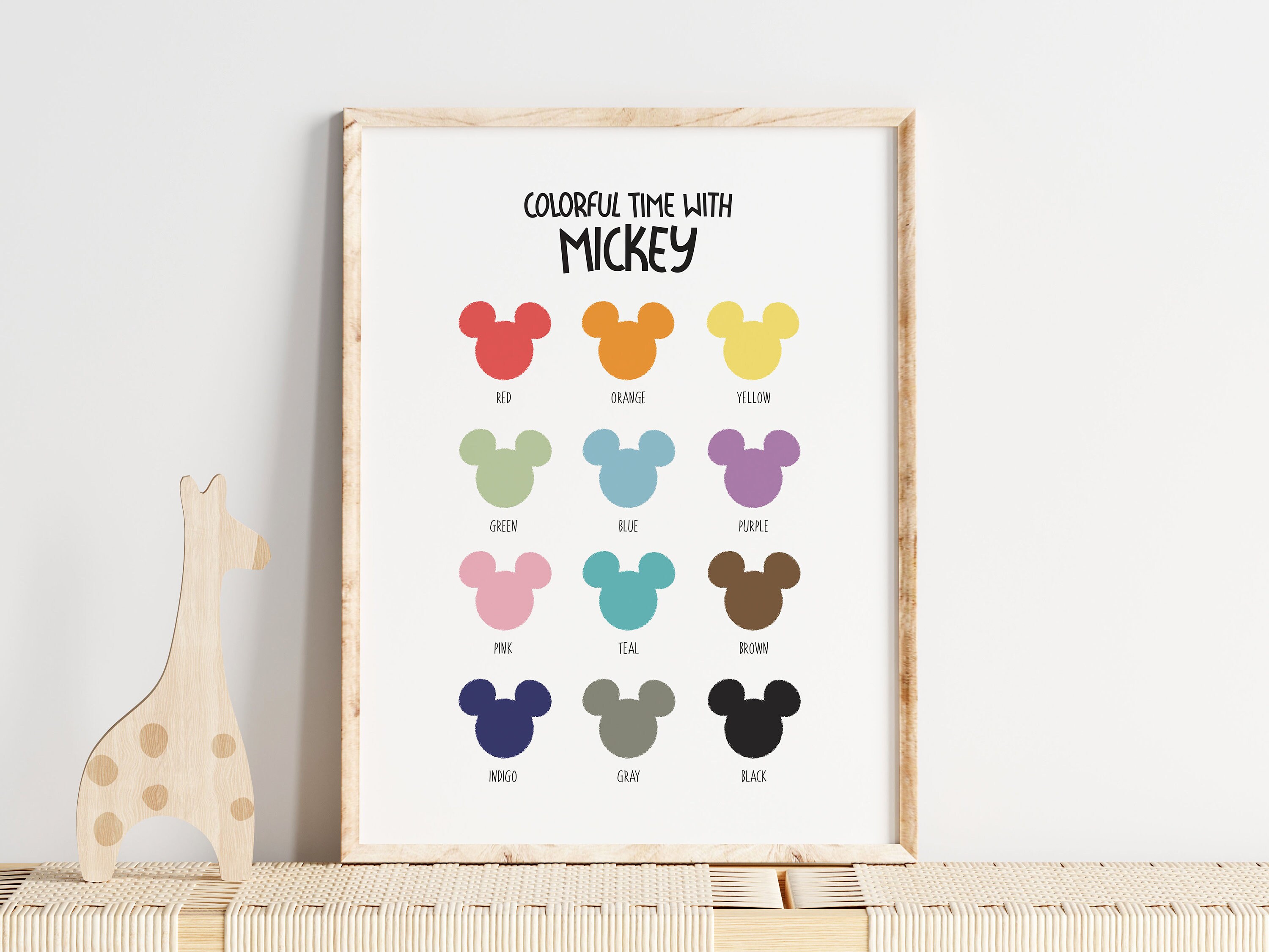 Mickey Mouse Educational Poster, Set of 3, Printable Wall Art ...
