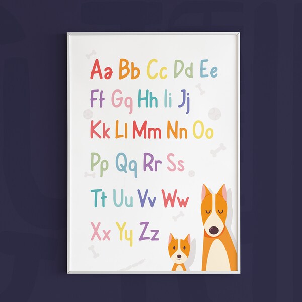 Puppy Alphabet Poster - Etsy