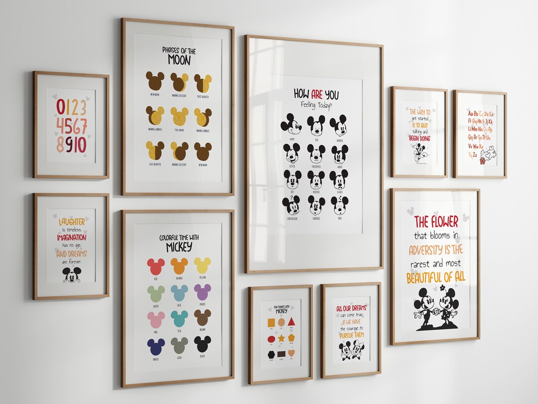 Mickey Mouse Educational Posters: Homeschool Printable Decor (set of 10 ...
