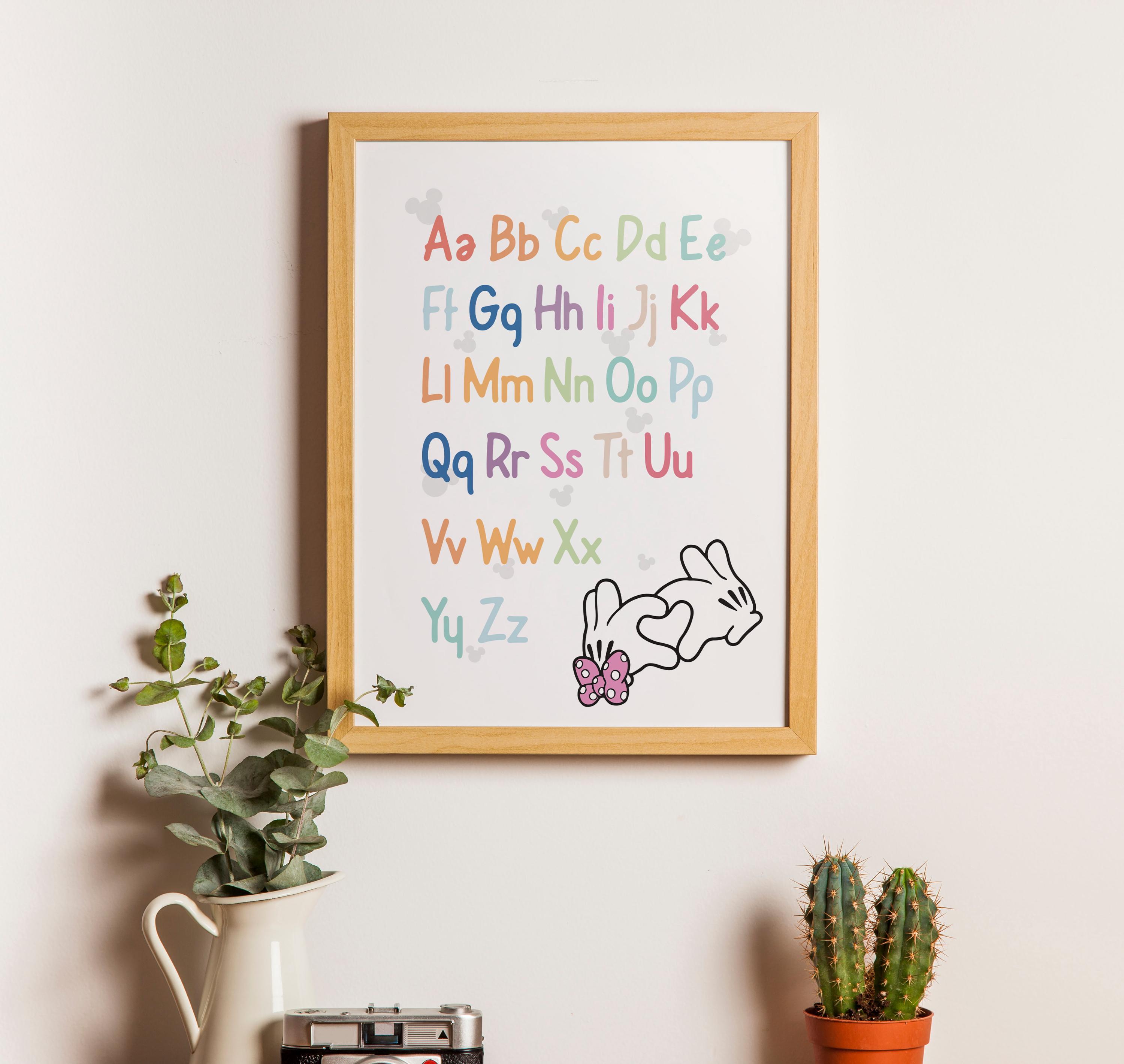 Mickey Mouse Alphabet Print: Educational Nursery Poster (digital ...