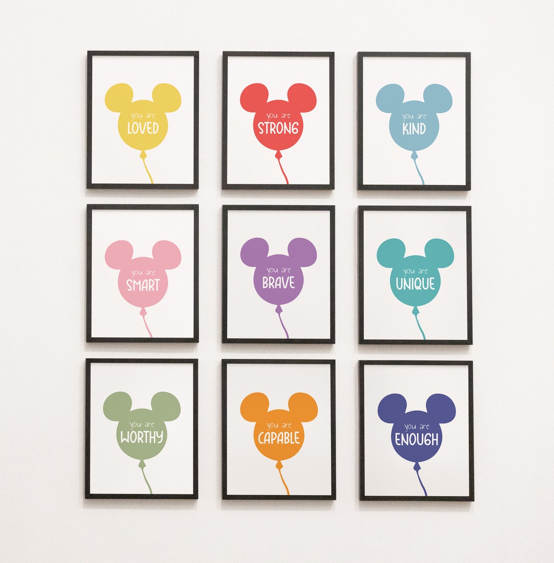 Mickey Affirmations for Kids Set of 9 Printables, Playroom Poster ...