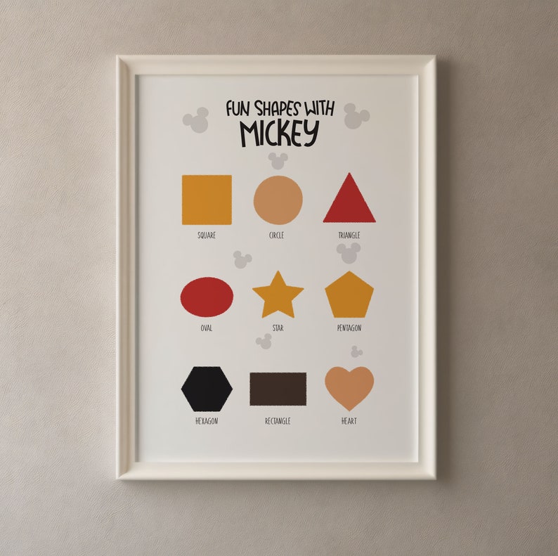 Mickey Mouse Educational Poster, Set of 3, Printable Wall Art ...