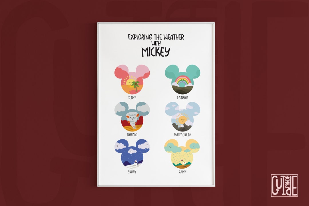 Mickey Mouse Weather Print: Educational Nursery Decor (digital Download ...