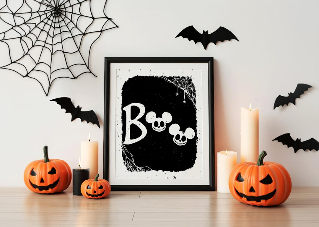 BOO Cute Halloween Poster: Mickey Mouse Spooky Season Print (digital ...