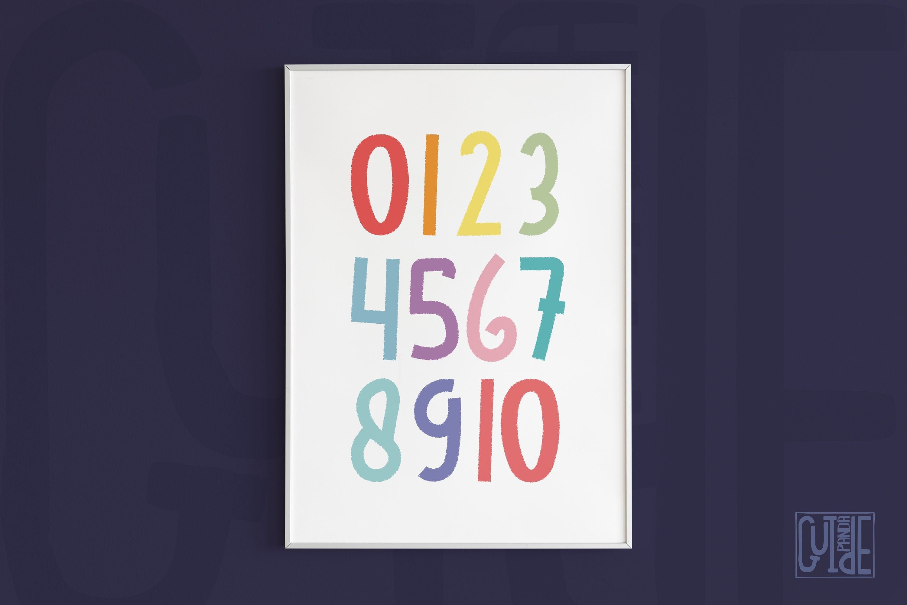 Rainbow Numbers Poster, Soft Cute Color Numbers, Nursery Wall Art ...