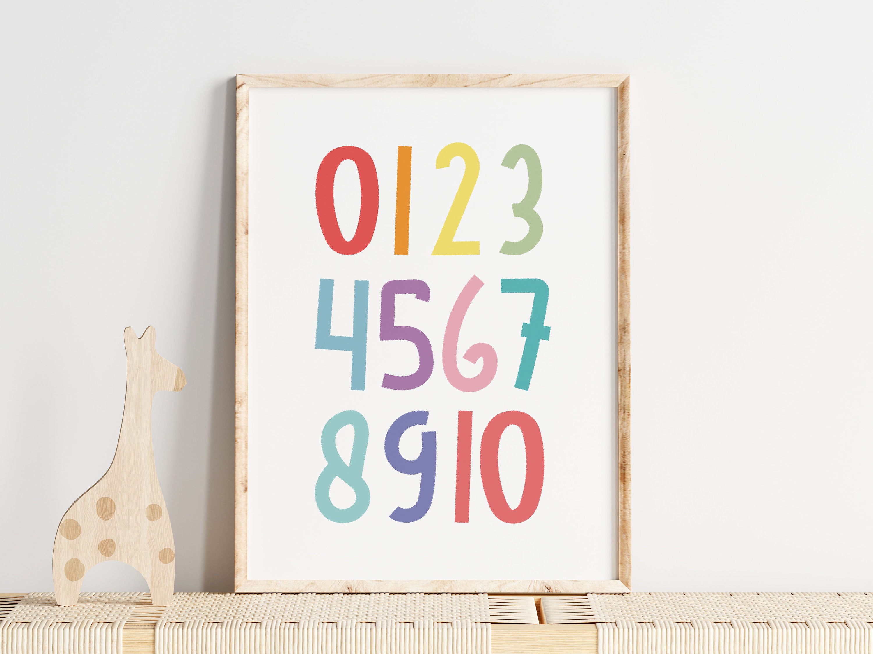 Rainbow Numbers Poster, Soft Cute Color Numbers, Nursery Wall Art ...