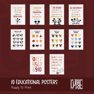 Mickey Mouse Educational Posters: Homeschool Printable Decor (set of 10 ...
