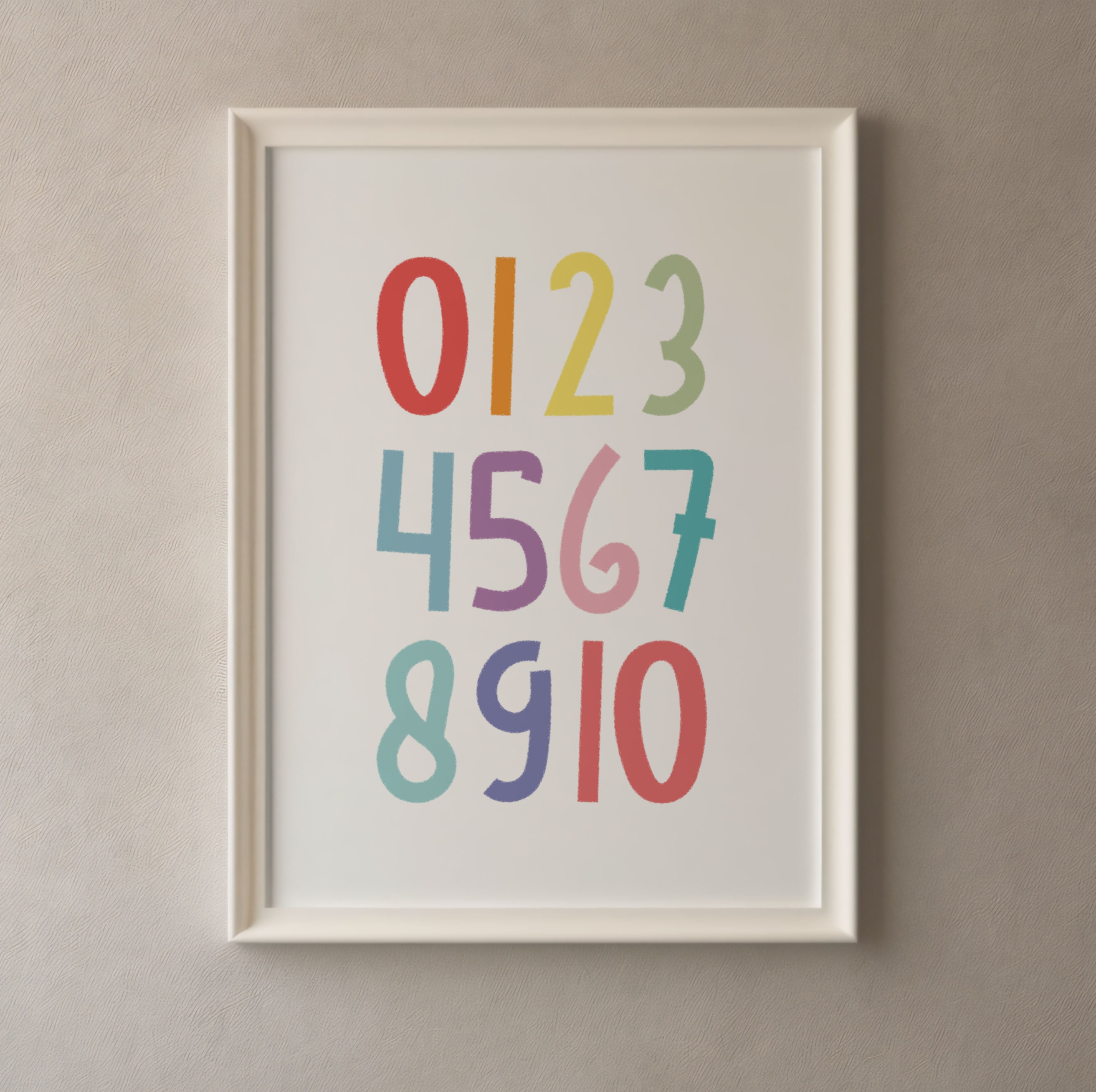 Rainbow Numbers Poster, Soft Cute Color Numbers, Nursery Wall Art ...