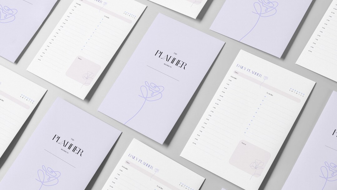 Minimalist Purple Daily Planner: Printable Weekly, Monthly (digital ...