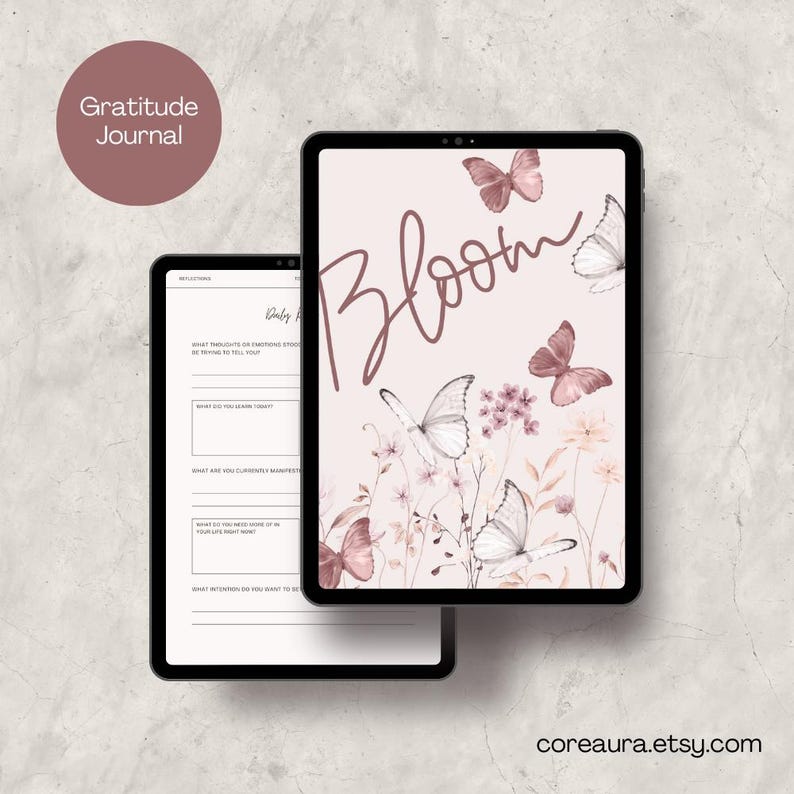Daily Gratitude Journal for Self-care and Mindfulness | Digital ...