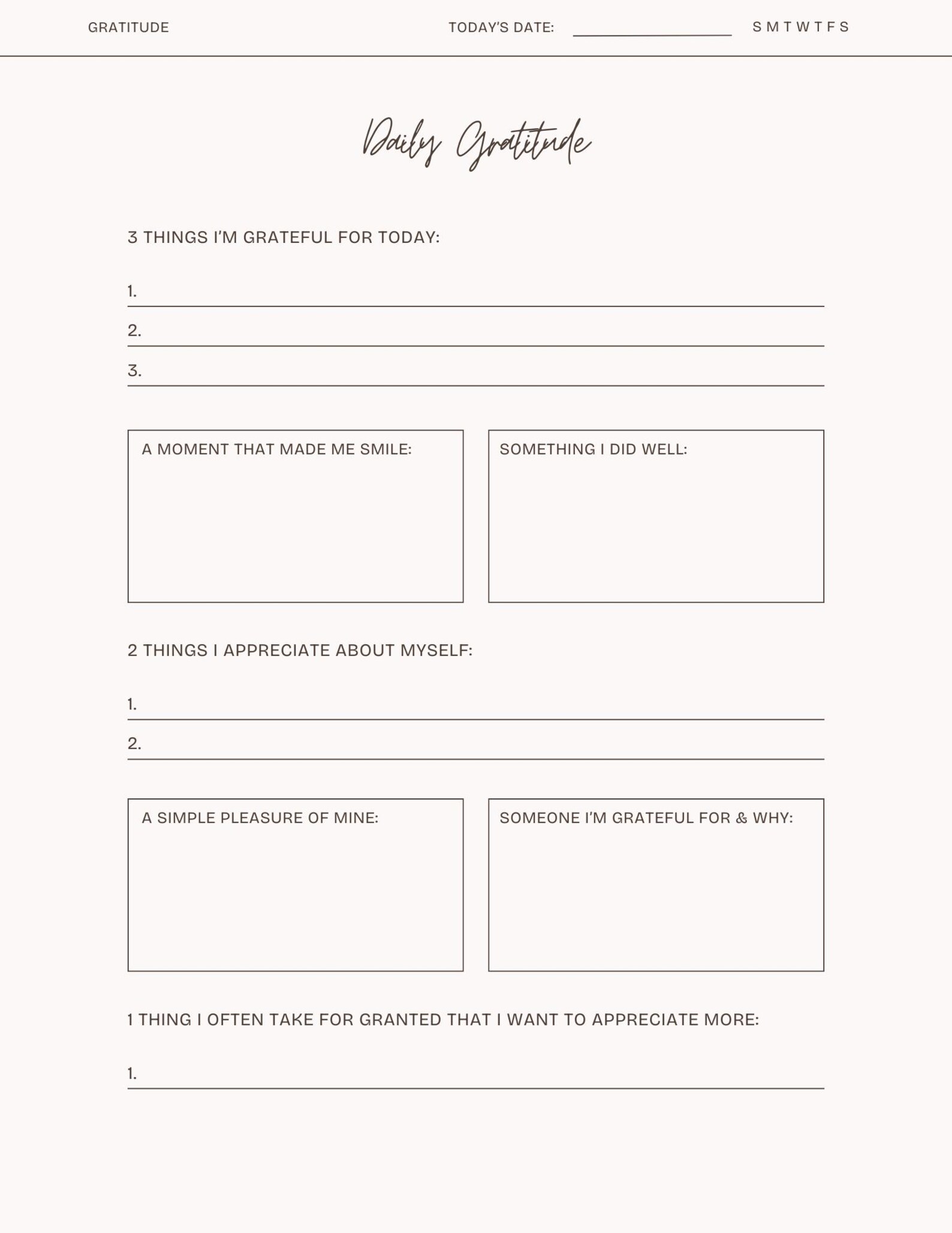 Daily Gratitude Journal for Self-care and Mindfulness | Digital ...