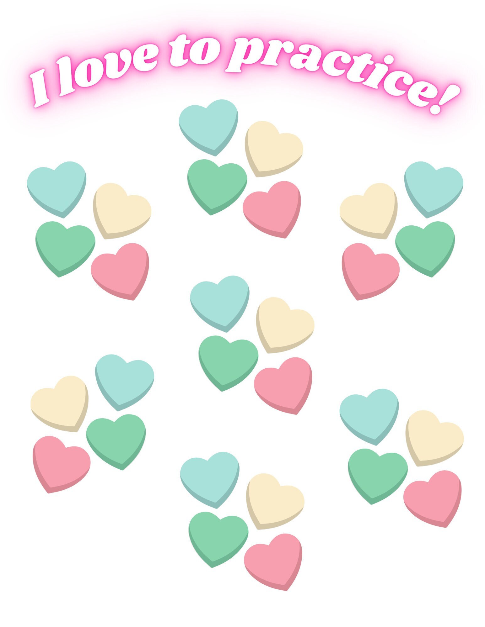 Valentine's Practice Log | February Practice Chart | Piano Lesson ...
