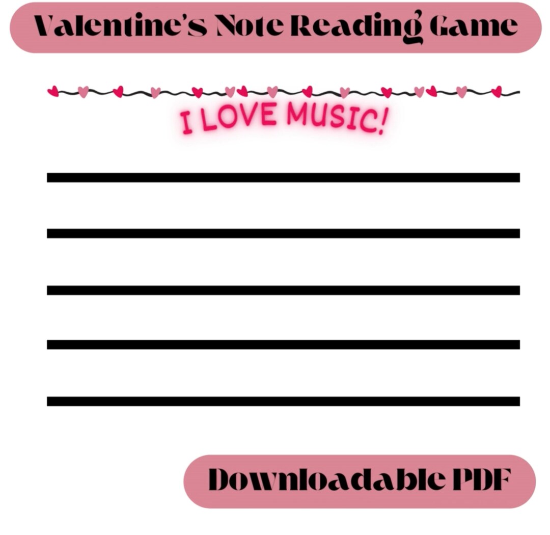 Valentine's Day Music Note Reading Game, Classroom Activity (digital ...