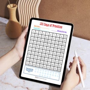 Music Practice Challenge, Printable 100 Days Practice Chart, One Hundred Days of Practice, Piano ...