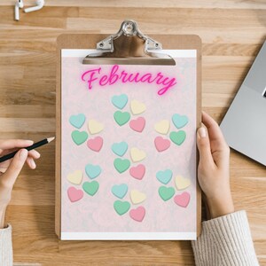 February Habit Tracker | Valentine's Heart Theme (printable PDF) - Etsy