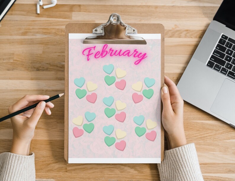 February Habit Tracker | Valentine's Heart Theme (printable PDF) - Etsy