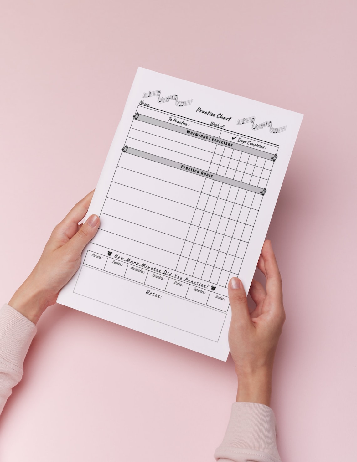 Printable Weekly Practice Chart, Music Practice, Practice Planner ...