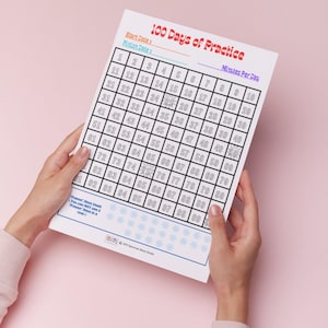 Music Practice Challenge, Printable 100 Days Practice Chart, One Hundred Days of Practice, Piano ...