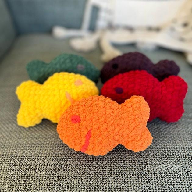 Bite Size Fish Crackers Crochet Pattern - No-sew - Beginner Friendly - Etsy