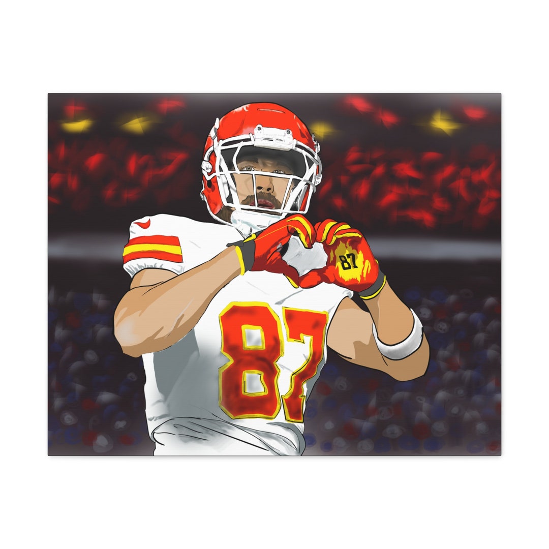 Travis Kelce Heart Canvas Poster Gallery Wraps - Etsy