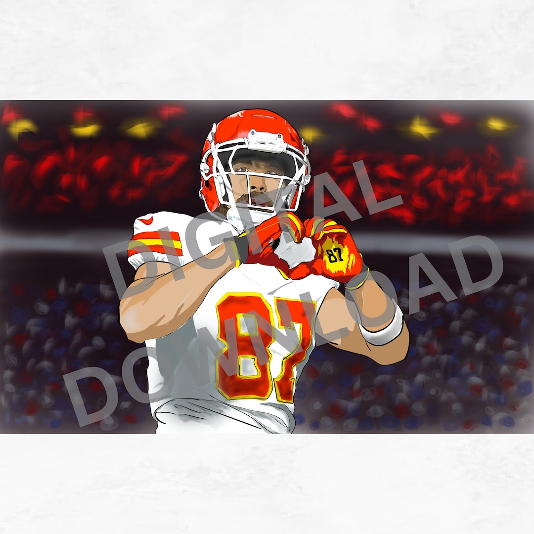 Travis Kelce Digital Art Print | Kansas City Chiefs | Printable Digital ...