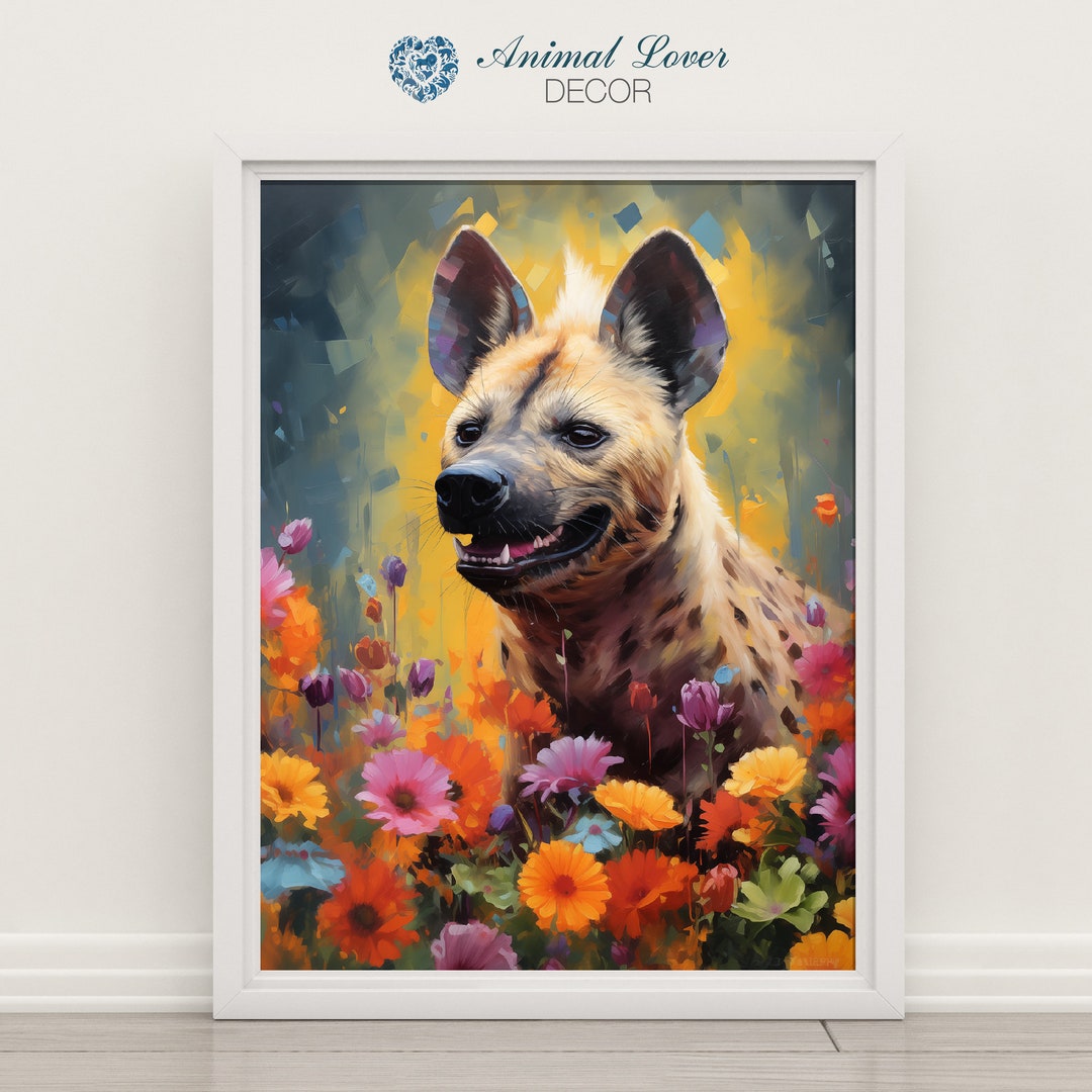 Hyena Art, Hyena Walldecore, Landscape Art Wallarte, Animalart, Animal ...
