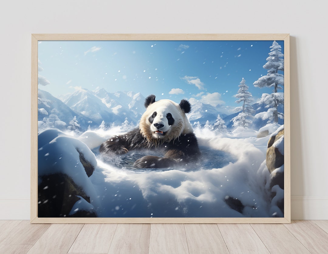 Panda Bear in Bathtub tub Time Animals Series Bathroom Decor Printable ...