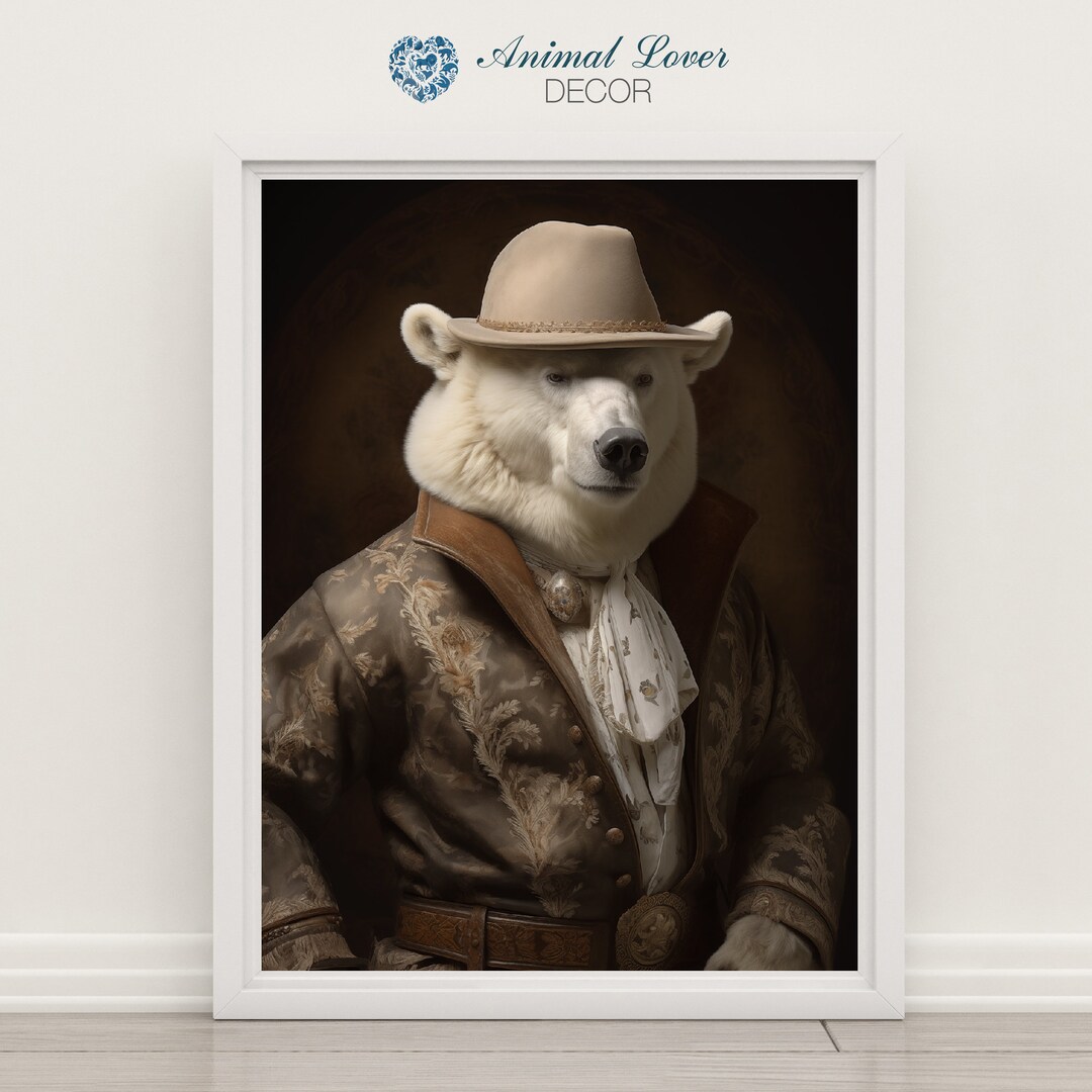 Western Polar Bear Vintage Polar Bear Cabin Decore Printable Polar Bear ...