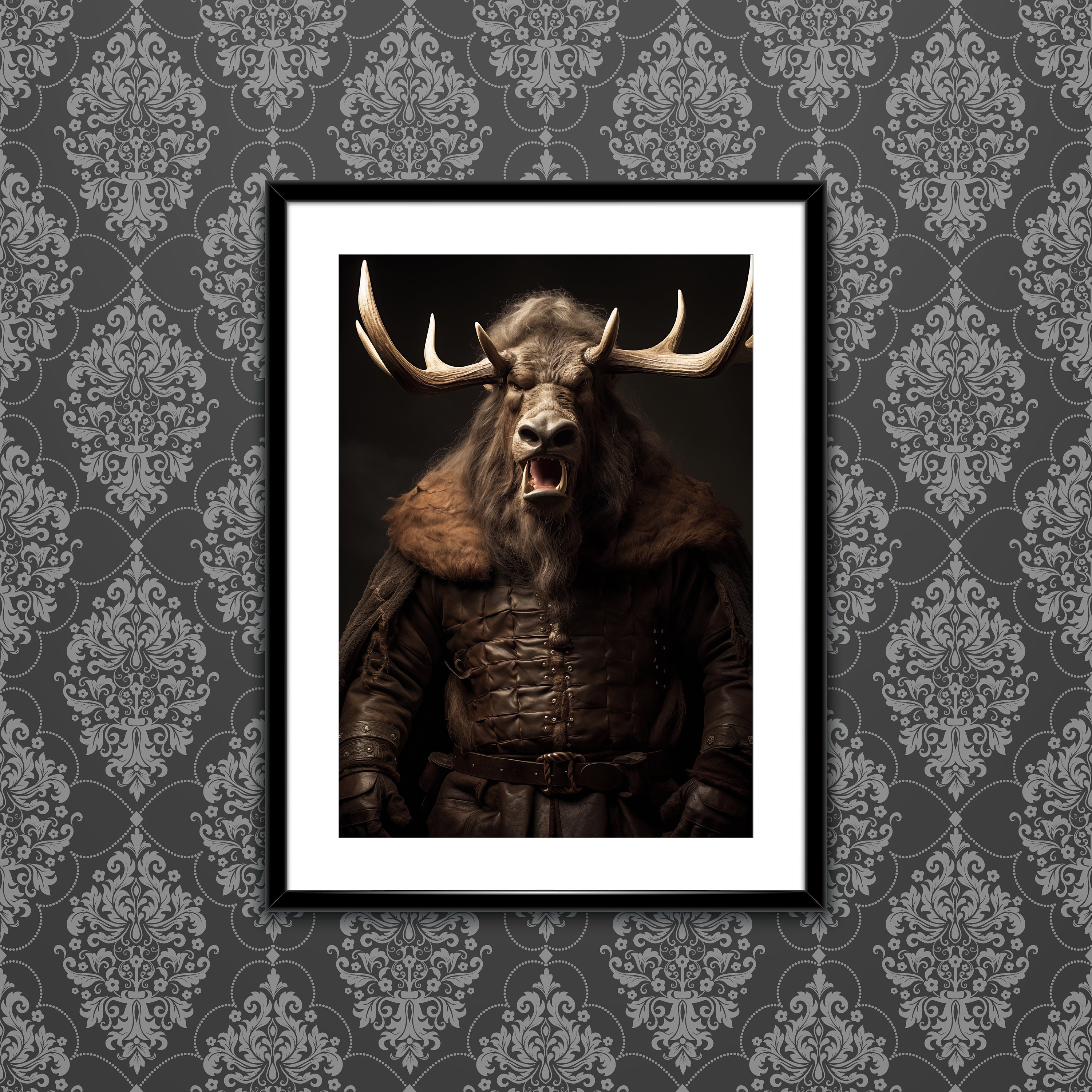 Moose KNIGHT ANIMAL Warrior Series Den Decor Printable Moose Art ...