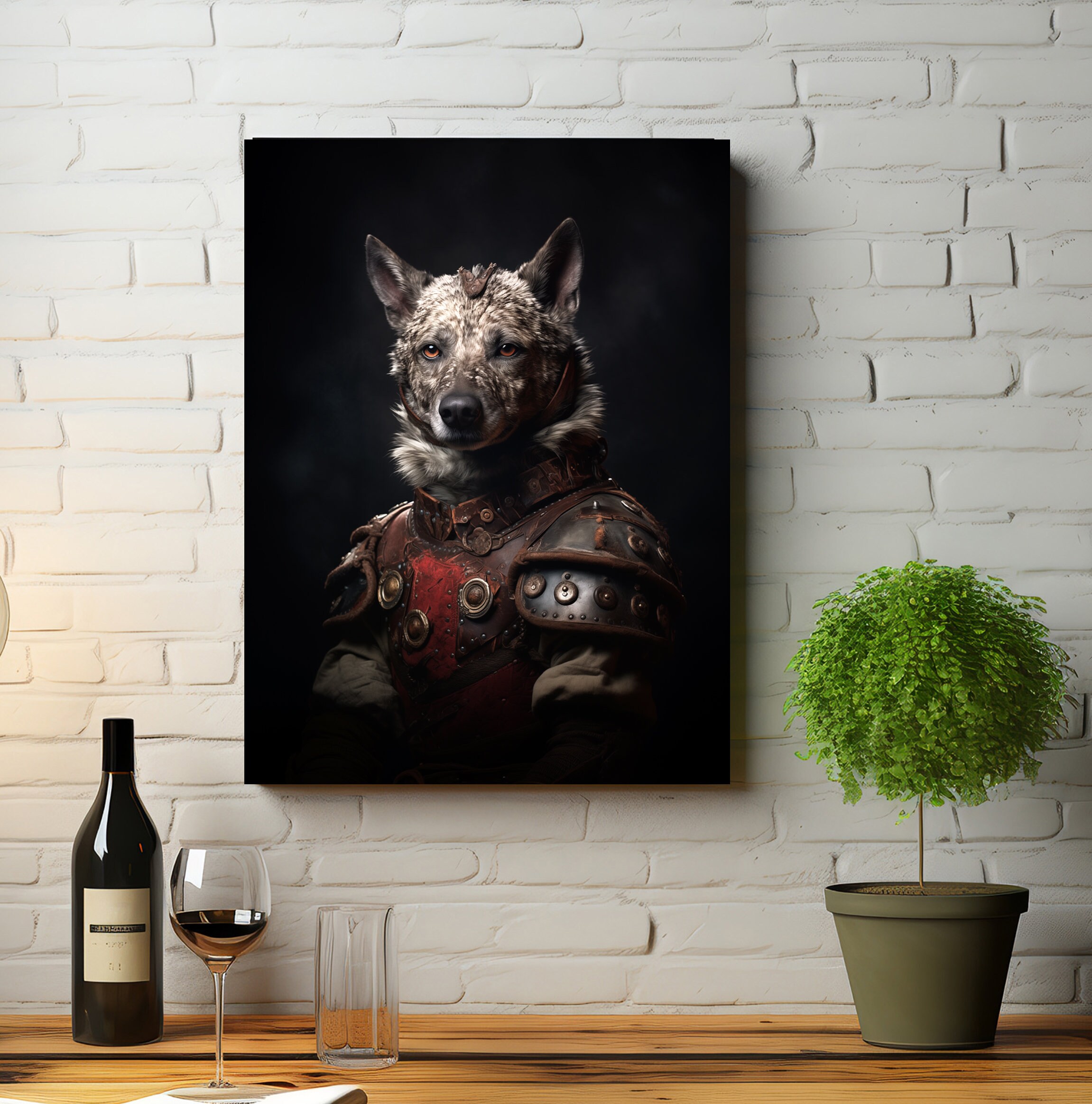 Hyena Knight Medieval Hyena, Canvas Decore, Printable Hyena Art ...