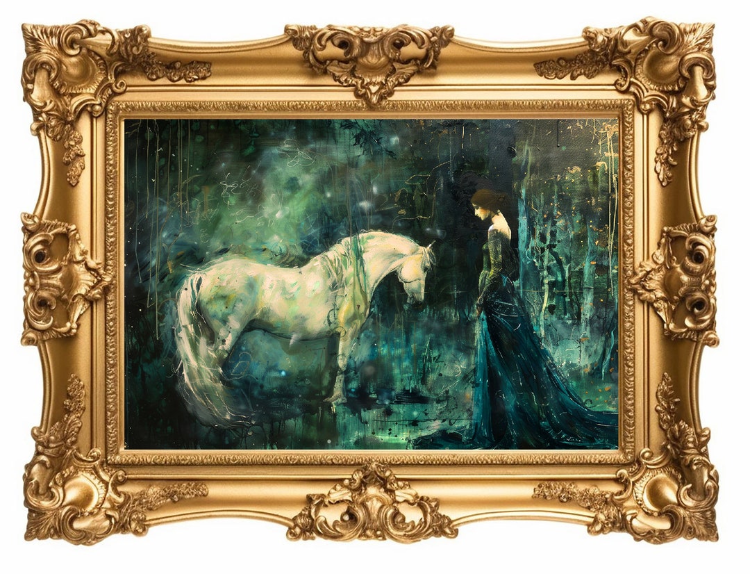 Princess Merida and Horse in the Dark Woods Fairy Tale Art, Magical ...