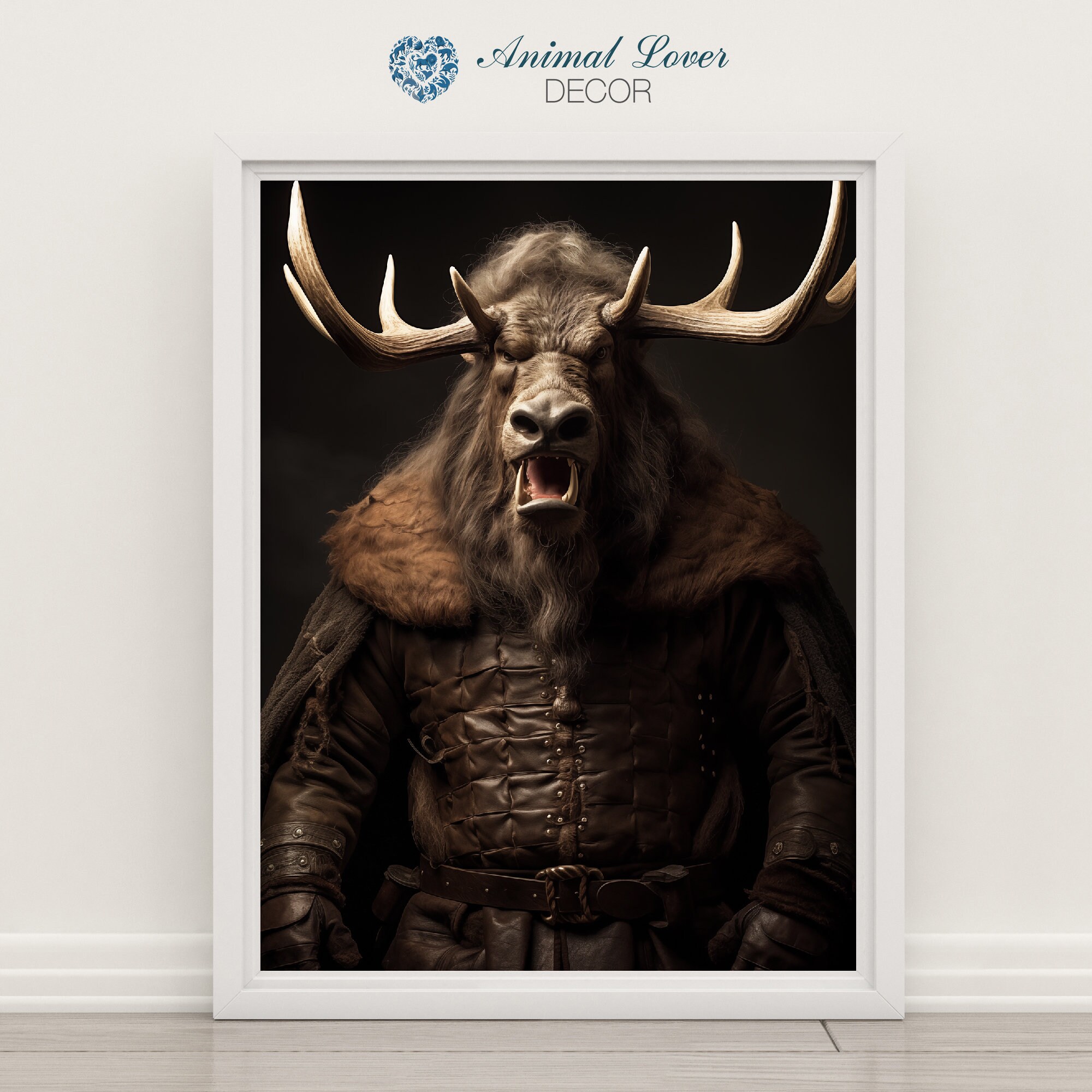 Moose KNIGHT ANIMAL Warrior Series Den Decor Printable Moose Art ...