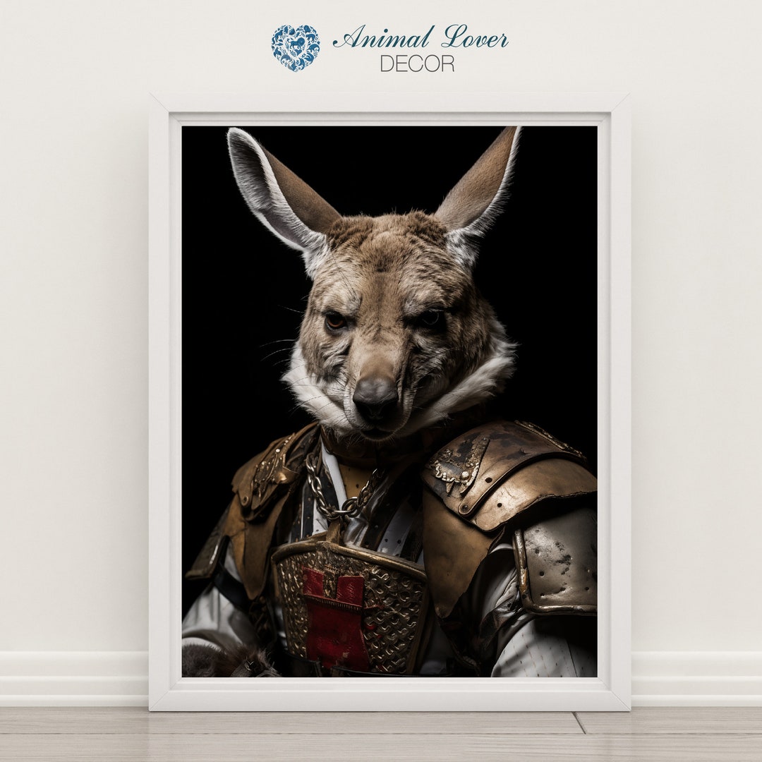 Kangaroo KNIGHT ANIMAL Warrior Series Den Decor Printable Kangaroo Art ...