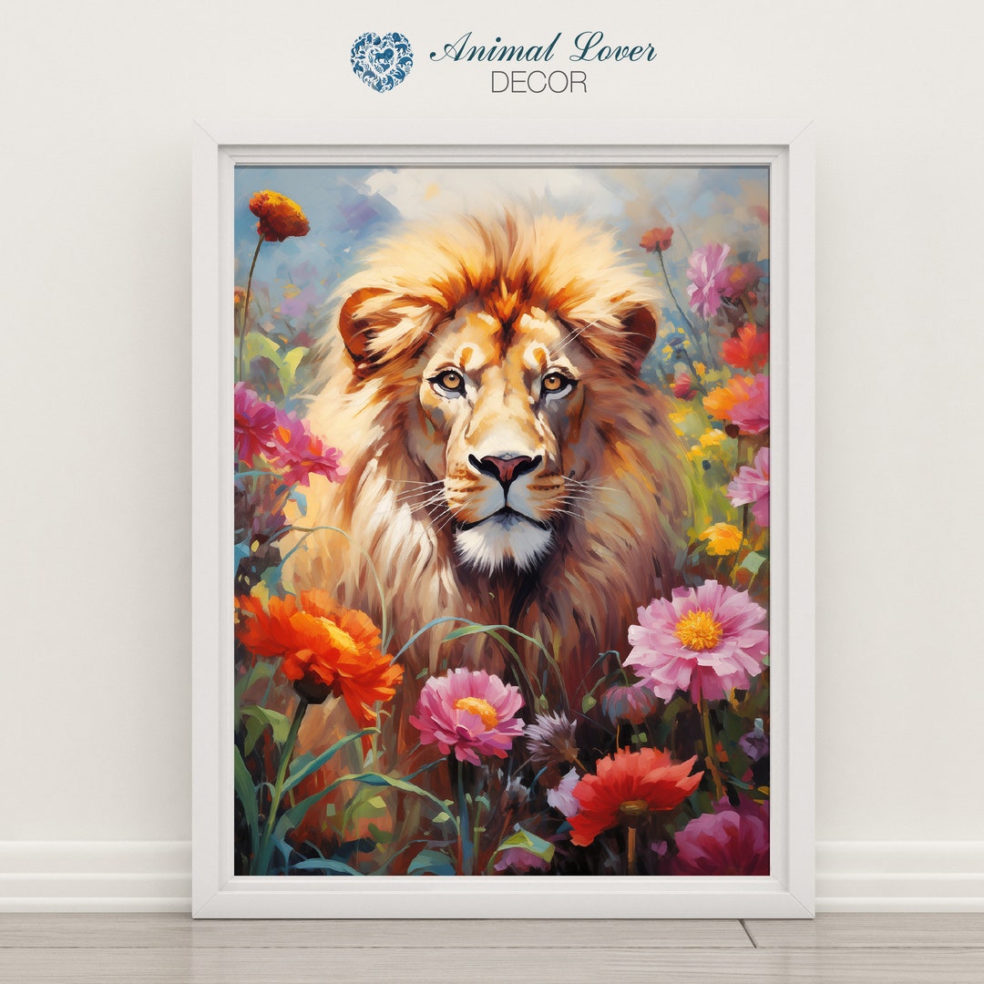 Lion Art, Lion Walldecore, Landscape Art Wallarte, Animalart, Animal ...