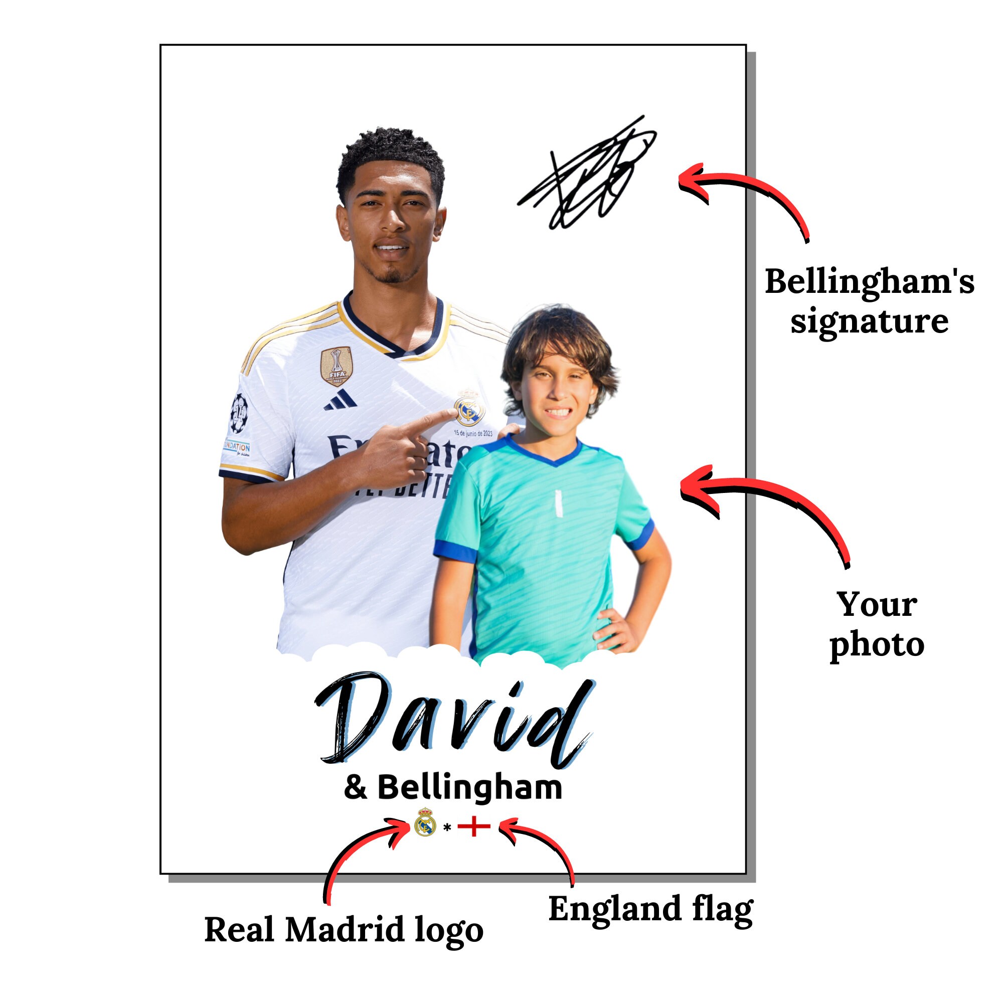 Personalized Jude Bellingham Poster Custom Soccer Gift Personalized ...