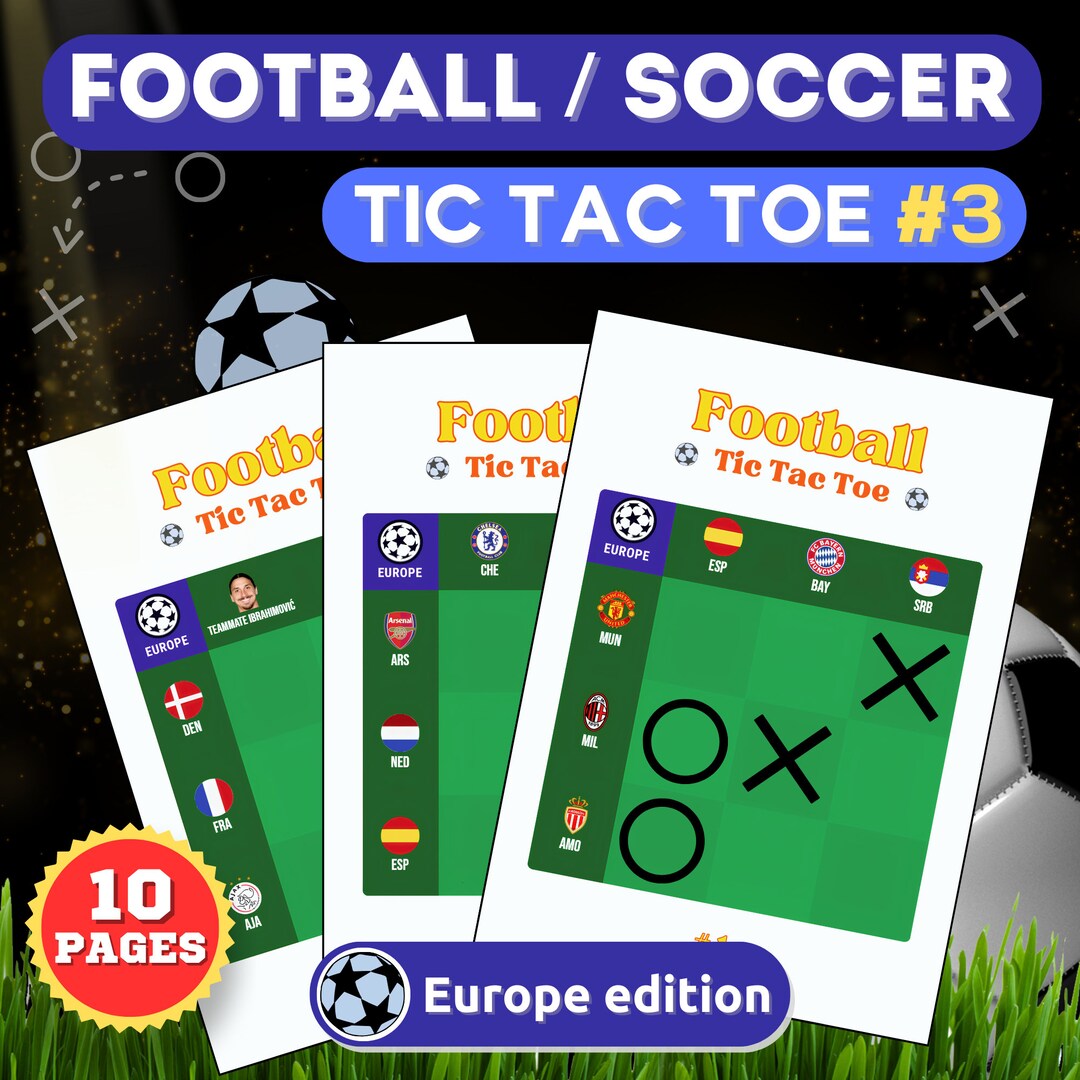 Tic Tac Toe Football Game, Football Party Fun Game, Birthday Soccer ...