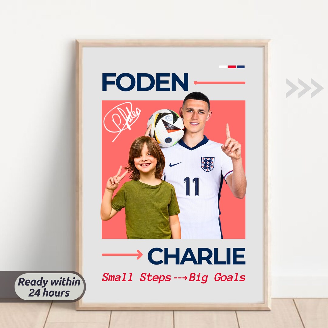 Personalized Foden Poster Custom Football Print Soccer Birthday Gift ...