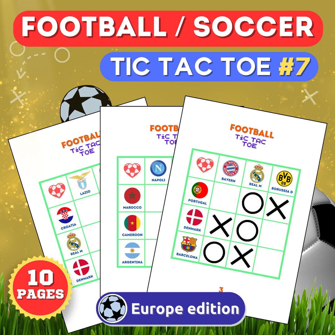 Tic Tac Toe Football Quiz Soccer Footy Tic Tac Toe Party Fun Game ...