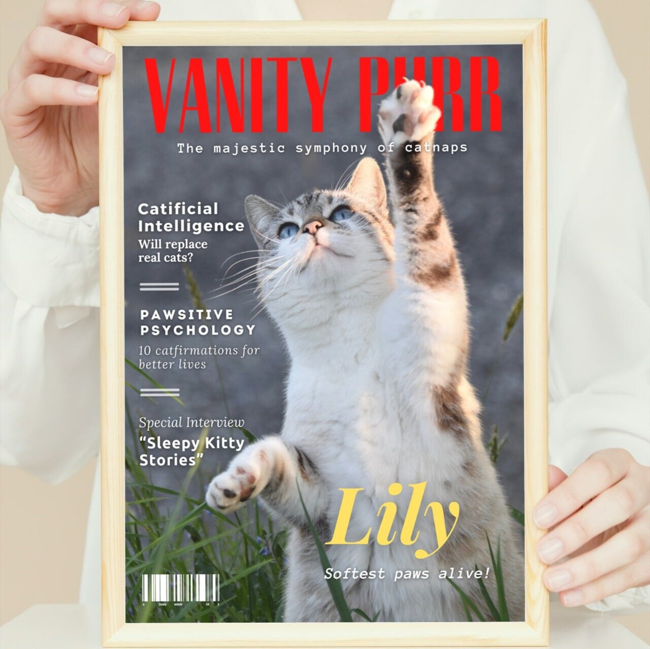 Personalized Pet Magazine Cover, Custom Pet Portrait, Funny Pet Lover ...