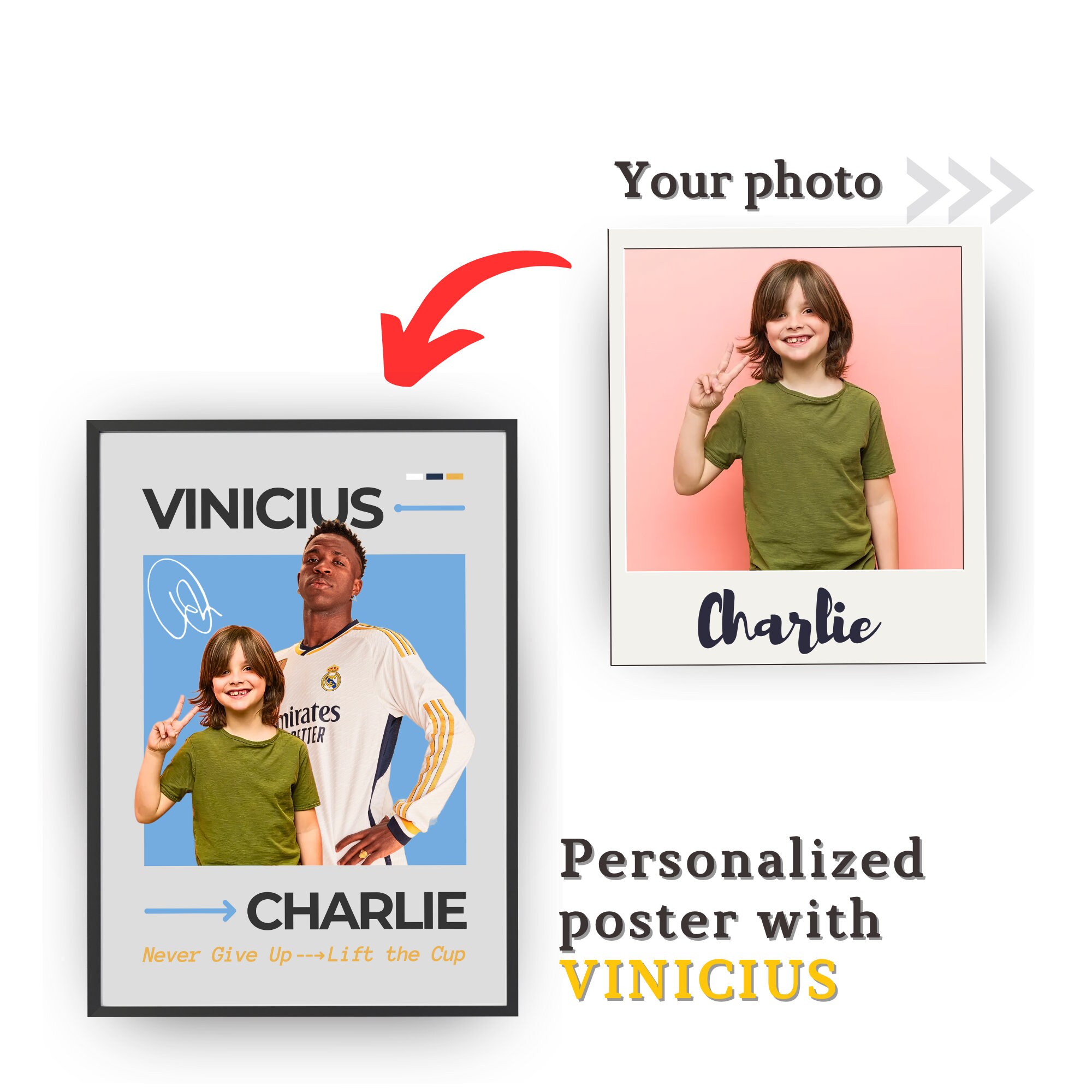 Personalized Vinicius Poster Vini Jr Fan Gift Customized Real Madrid ...