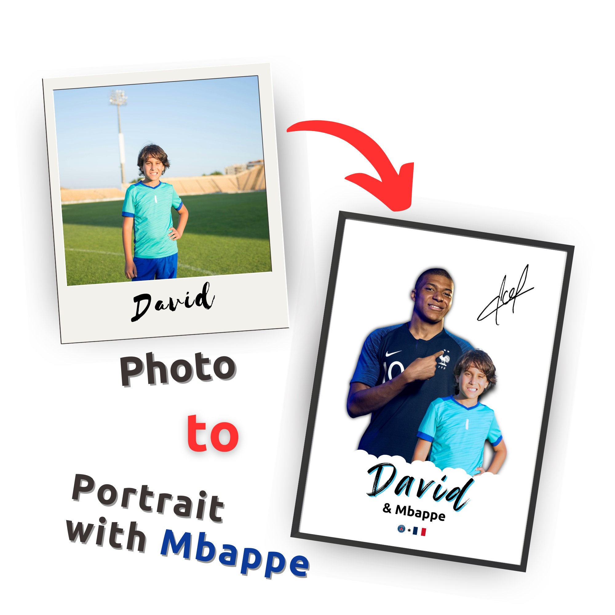 Personalized Mbappe Poster With My Photo Custom Soccer Gift ...