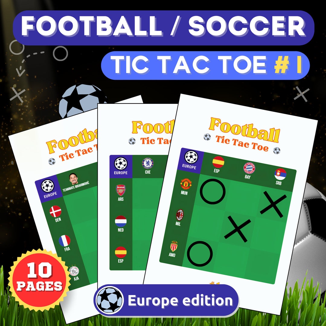 Football Soccer Tic Tac Toe, Football Party Fun Game, Birthday Football ...
