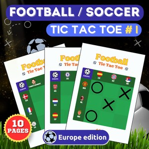 Football Soccer Tic Tac Toe, Football Party Fun Game, Birthday Football ...