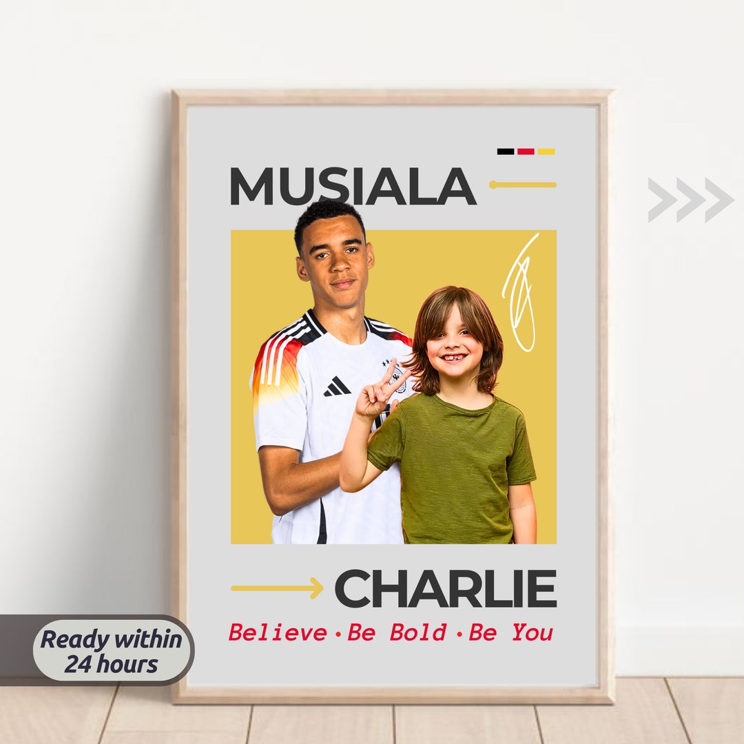 Personalized Musiala Poster Custom Football Print Soccer Birthday Gift ...