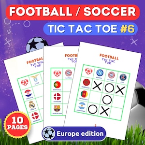 Soccer Tic Tac Toe Football Quiz Footy Tic Tac Toe Party Fun Game ...