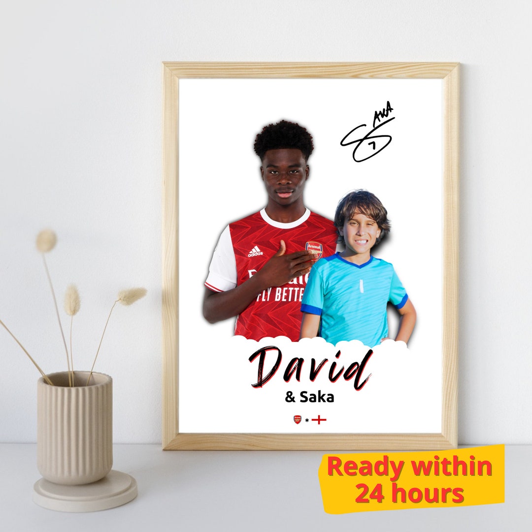 Personalized Bukayo Saka Poster Soccer Fan Personalized Gift Signed ...